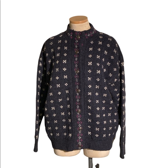 REI | Sweaters | Rei Wool Cardigan Button Down Fair Isle Design Vintage ...